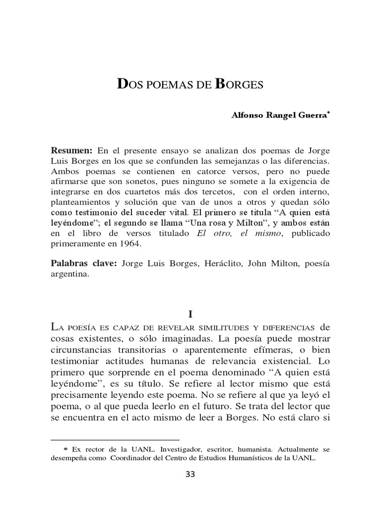 Admin,+02.+2poemas+de+Borges 33 43 | PDF | John Milton | Poesía