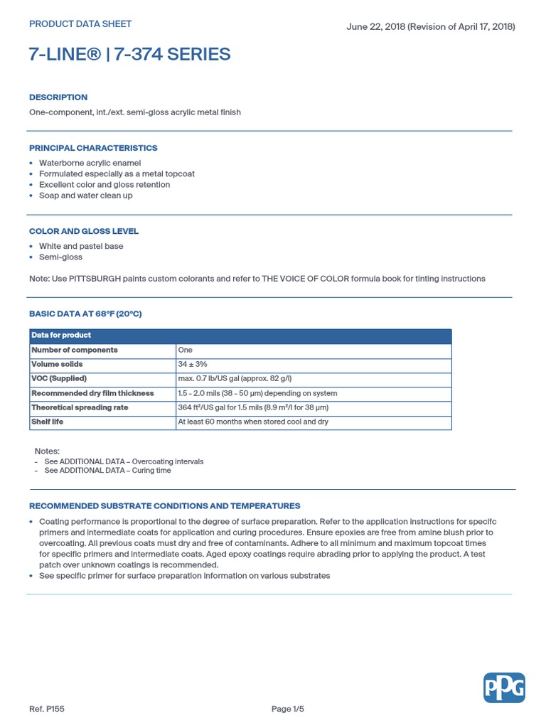 7-LINE® - 7-374 SERIES: Product Data Sheet | PDF | Legal Liability | Paint