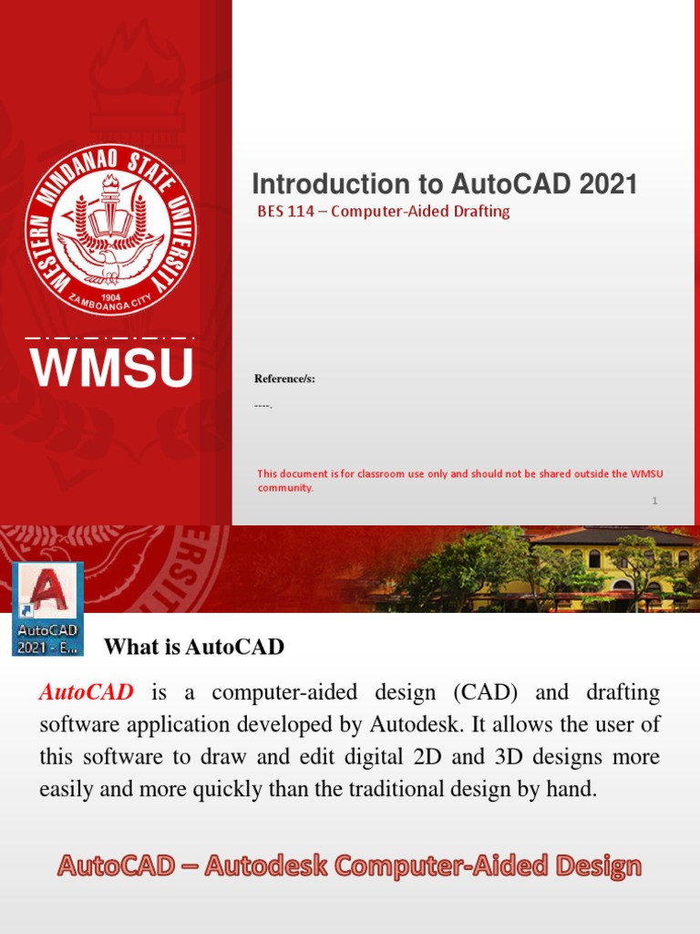 Lesson 1 Introduction To Autocad Pdf Auto Cad Computer Aided Design