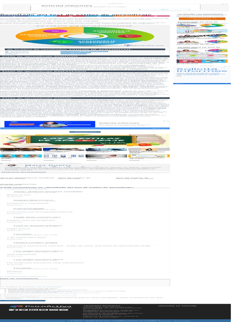 Resultado Del Test de Estilos de Aprendizaje - PsicoActiva | PDF