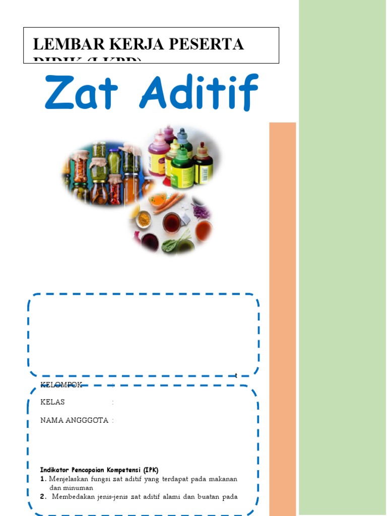Lkpd-Zat Aditif PPL | PDF | Kesehatan Holistik