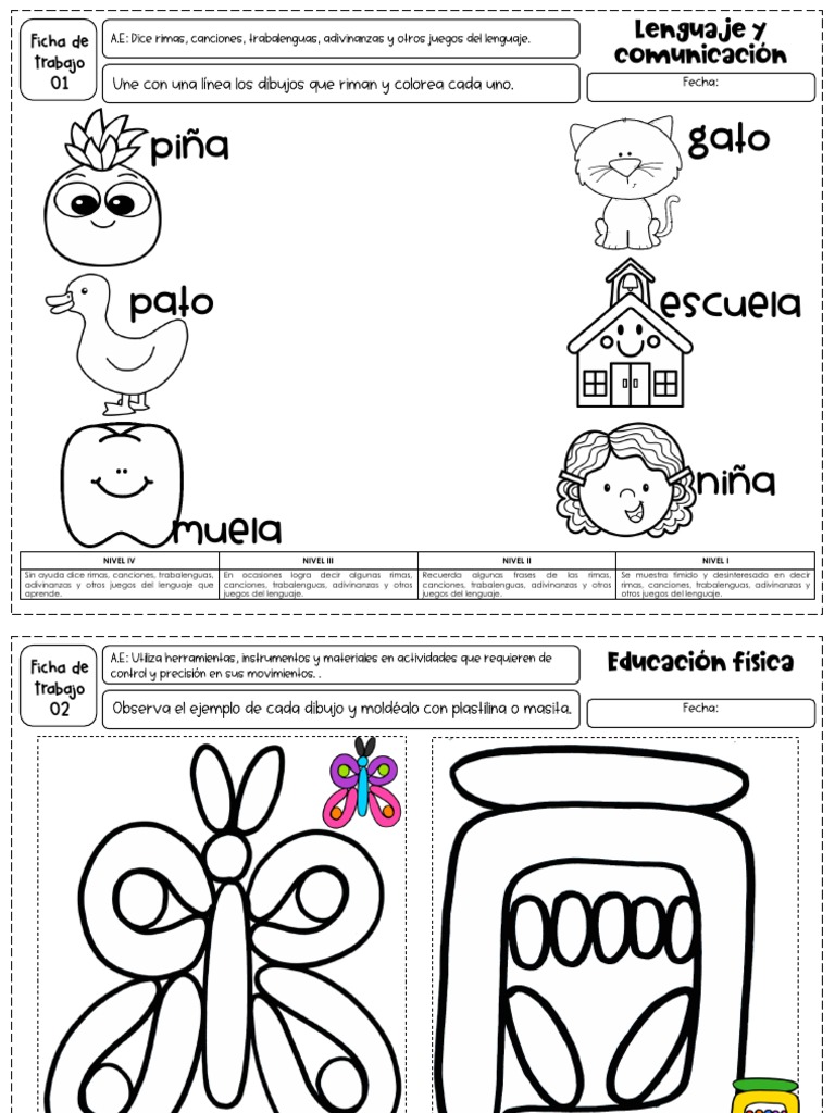 Actividades De Rimas Para Preescolar Juego De Rimas Conciencia