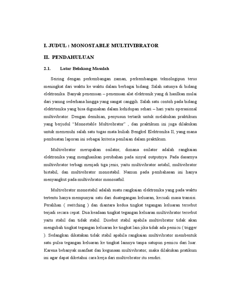 Monostabil Multivibrator | PDF
