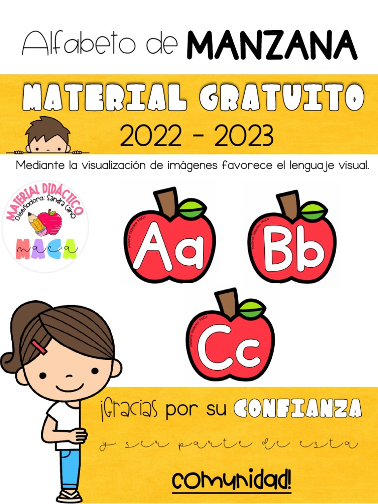 ALFABETO DE MANZANAS 22-23 Material Didactico MaCa | PDF