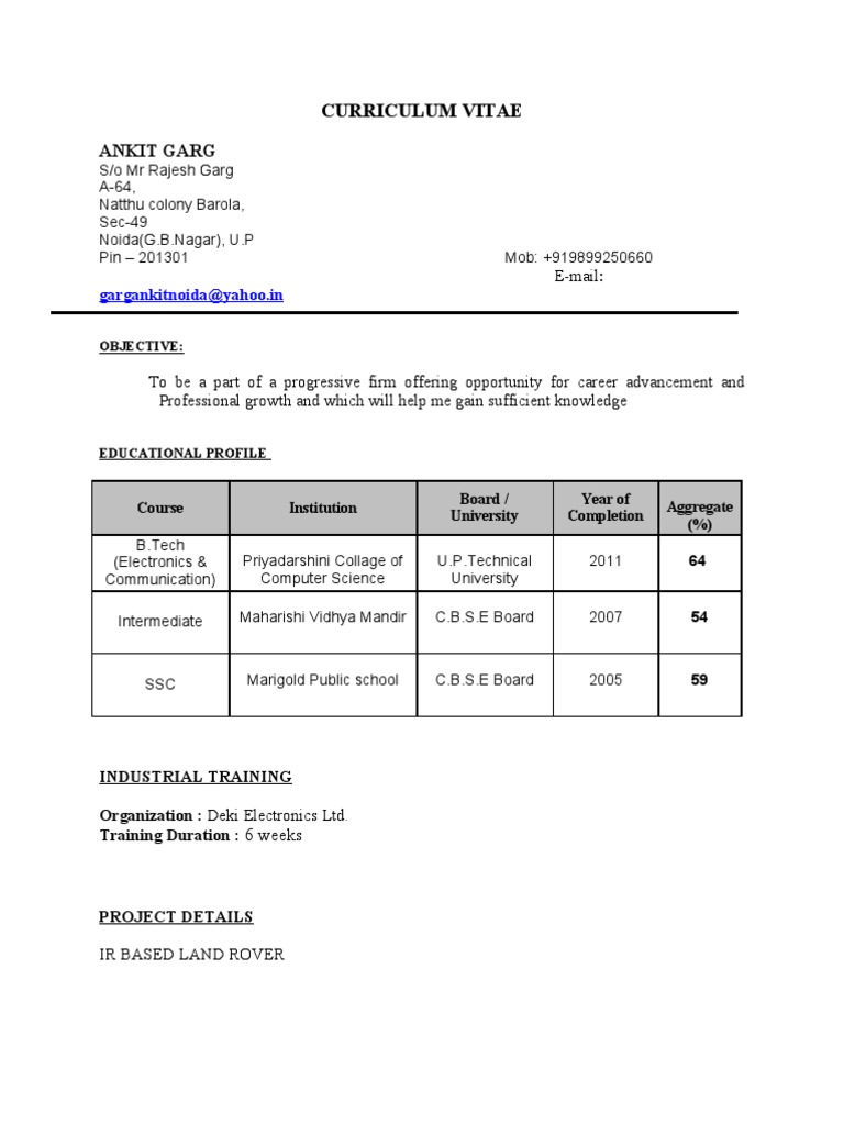 aNKIT Resume | PDF | Career & Growth