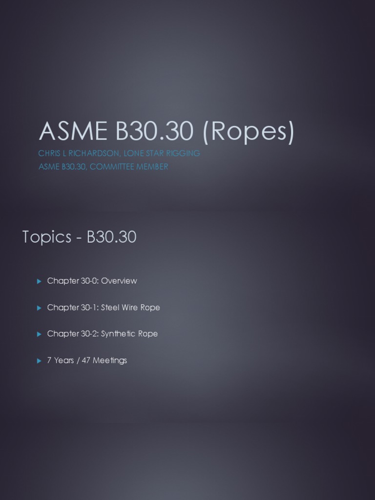 Asme b30.30 Slide Deck Awrf 2018 | PDF | Rope | Wire