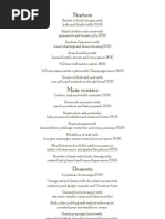 Conservatory Dinner Pricing Details | PDF | Fee | Money