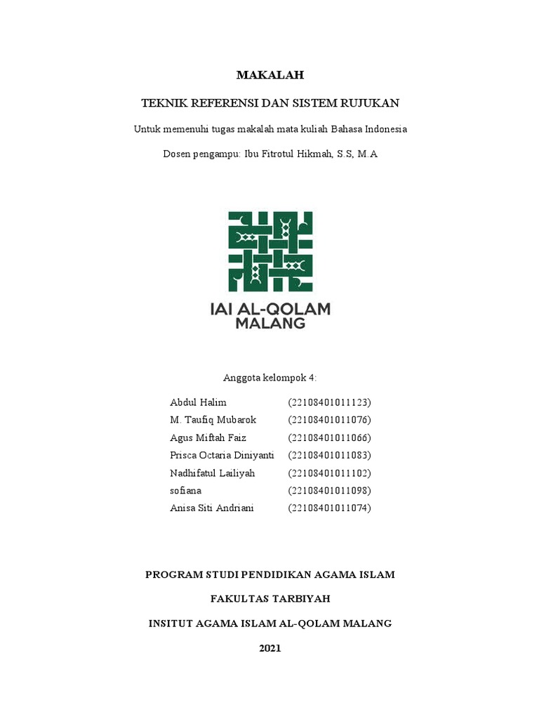 MAKALAH Bindo Referensi Dan Rujukan Revisi 2 21 | PDF | Karier & Perkembangan