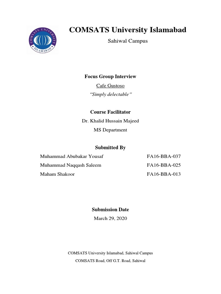 Focus Group Interview | PDF | Restaurants | Foods
