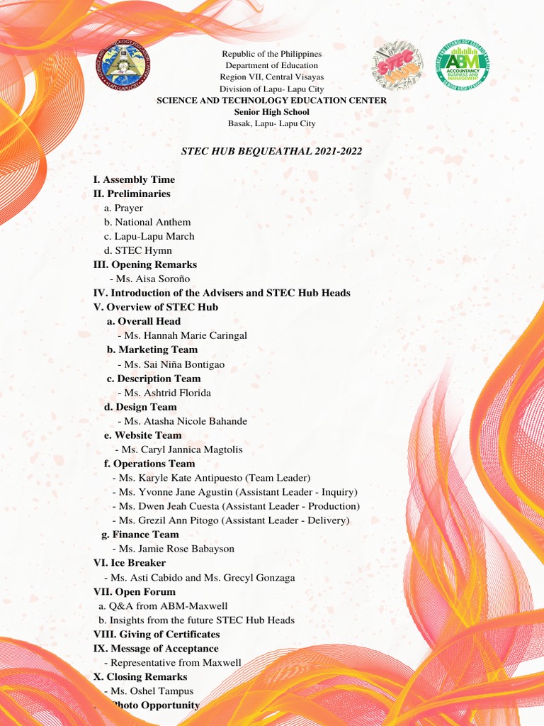 STEC Hub Bequeathal Programme | PDF