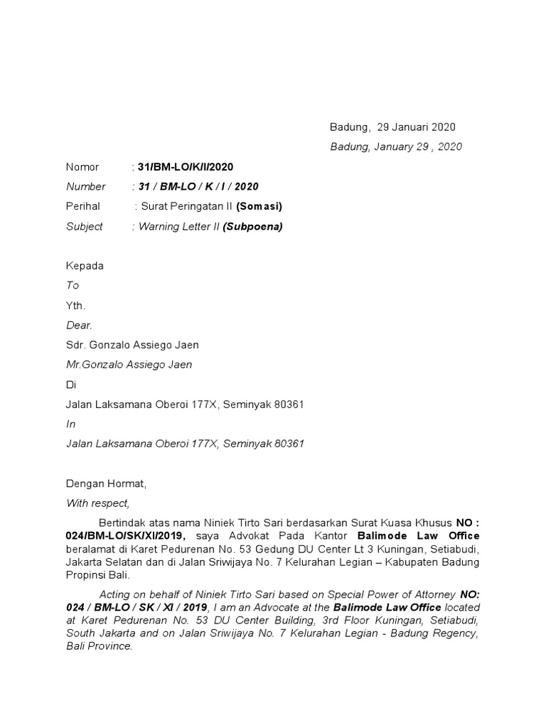 Somasi II Gonzalo | PDF