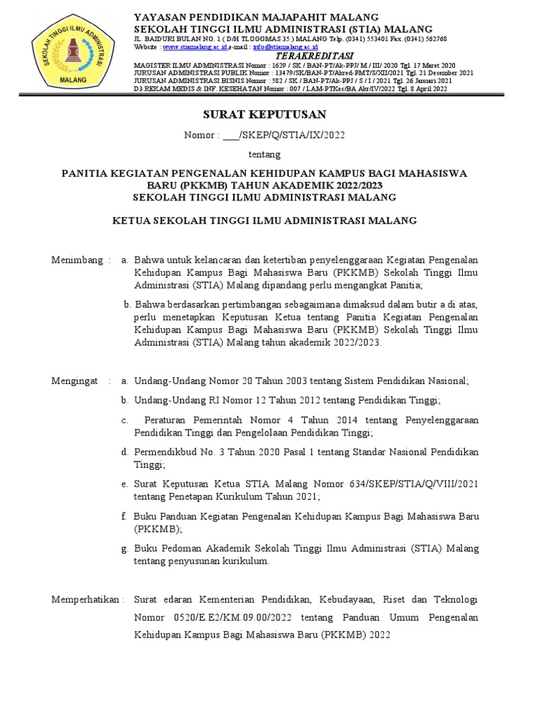 SK Panitia Ordik | PDF | Karier & Perkembangan | Bisnis