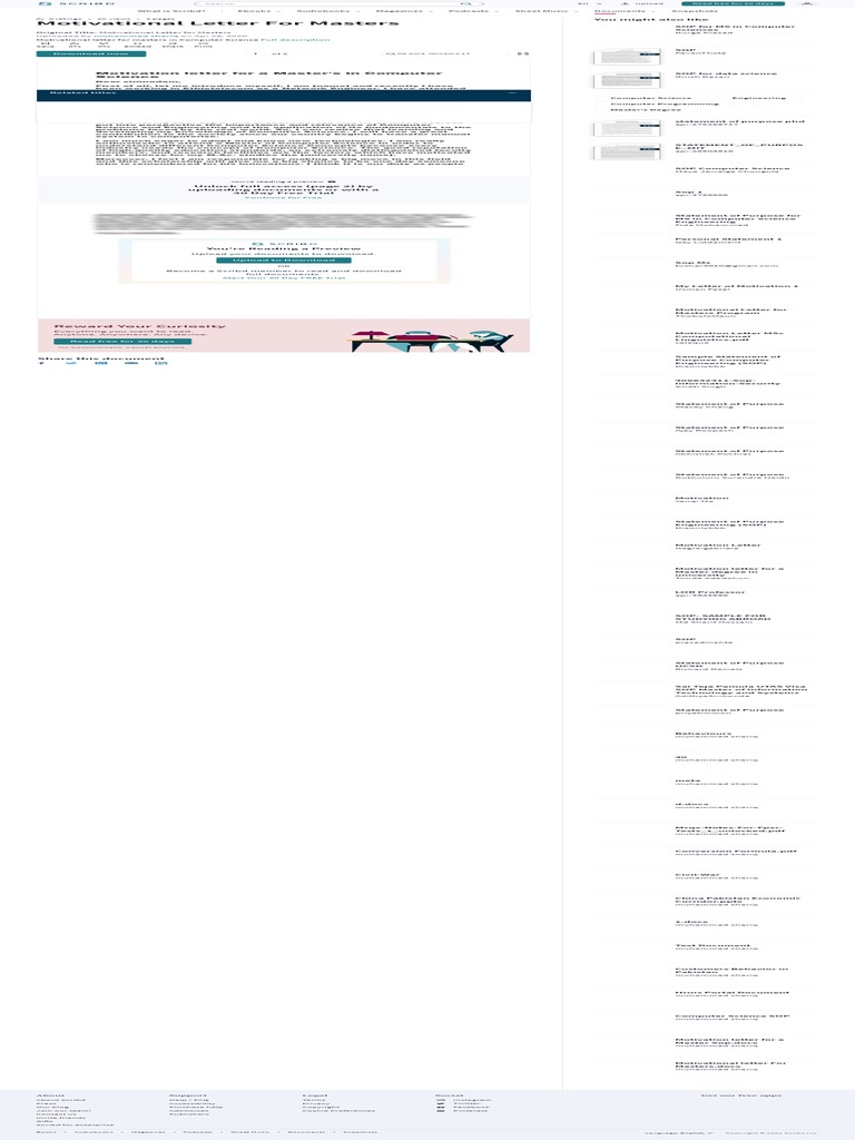 Motivational Letter For Masters - PDF - Computer Science - Engineering | PDF | Computer Science ...