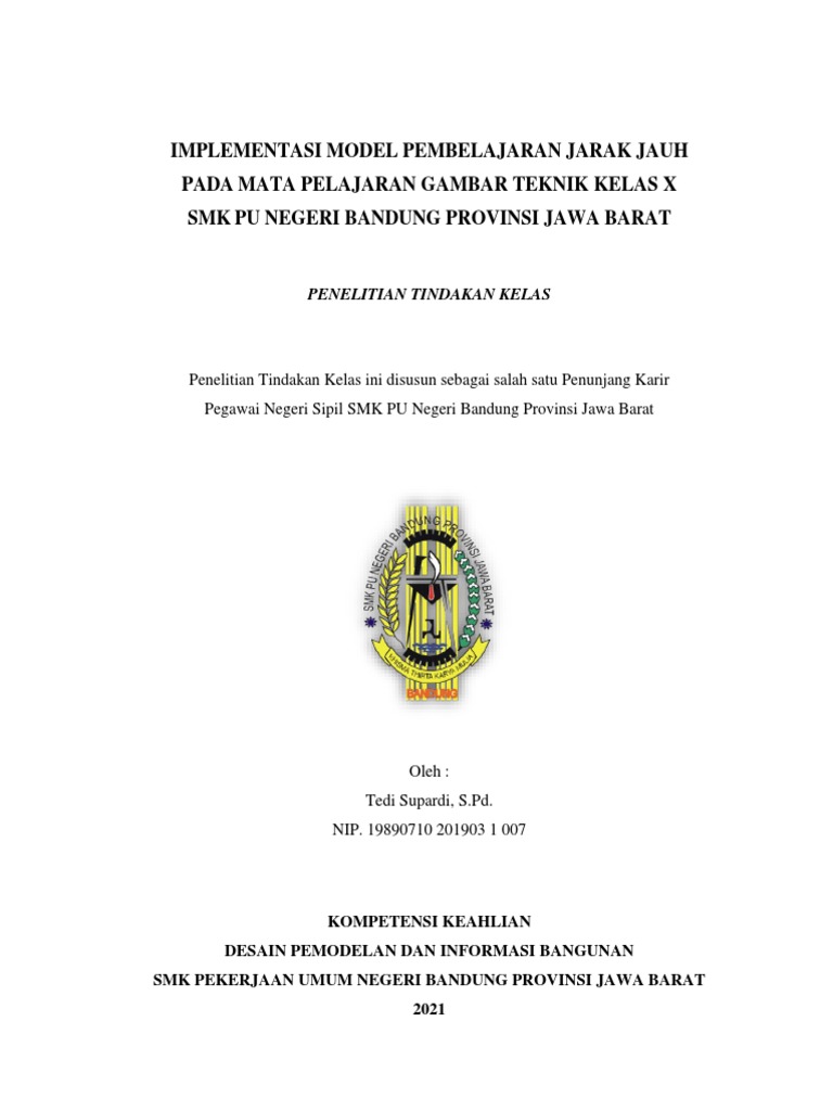 PTK Implementasi Model PJJ Pada Mapel Gambar Teknik 2021 | PDF