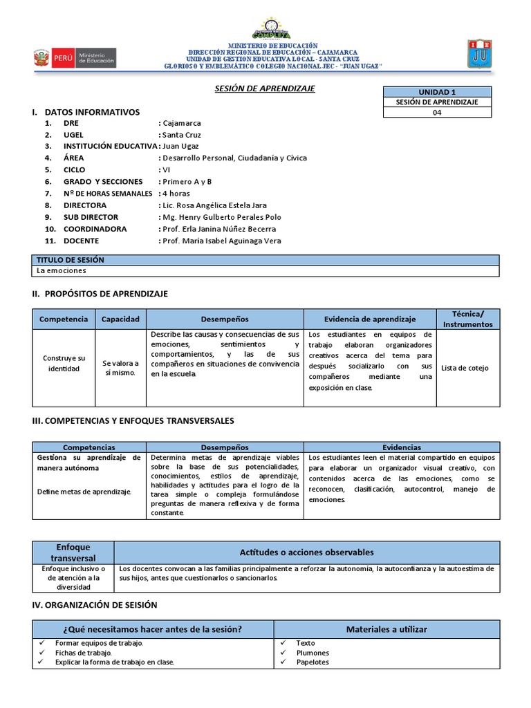 Sesión4 de Aprendizaje DPCC | PDF | Aprendizaje | Evaluación