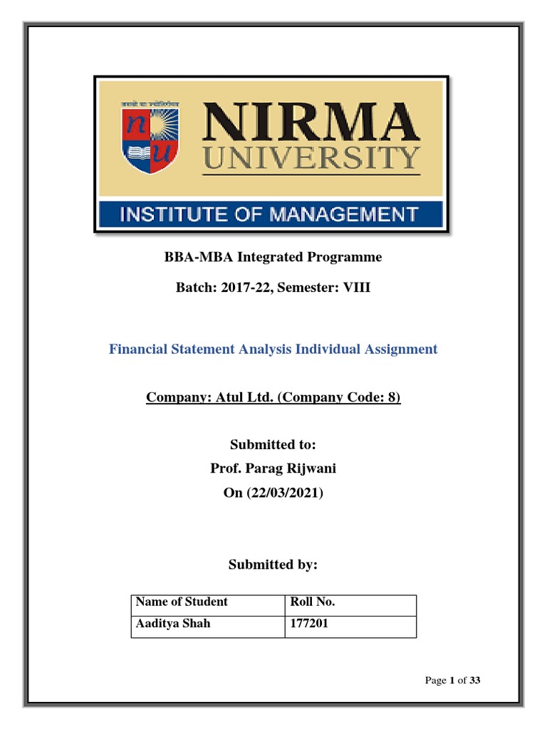 FSA Individual Assignment | PDF