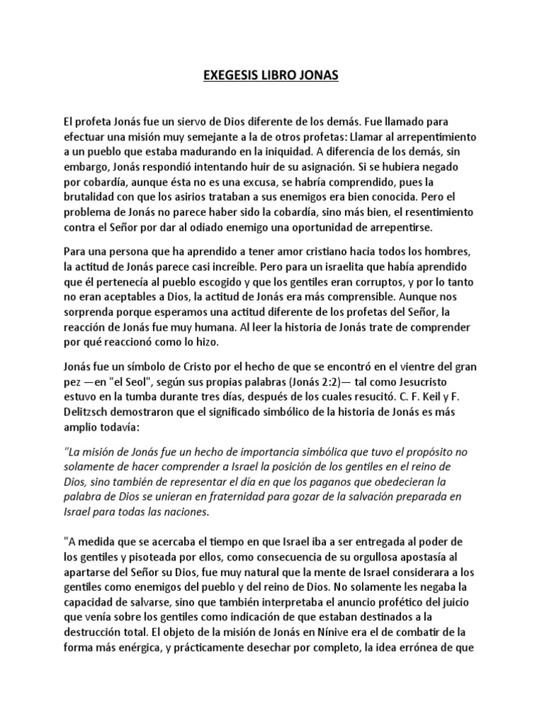 Exegesis Libro Jonas | PDF | Jonás | Salvación