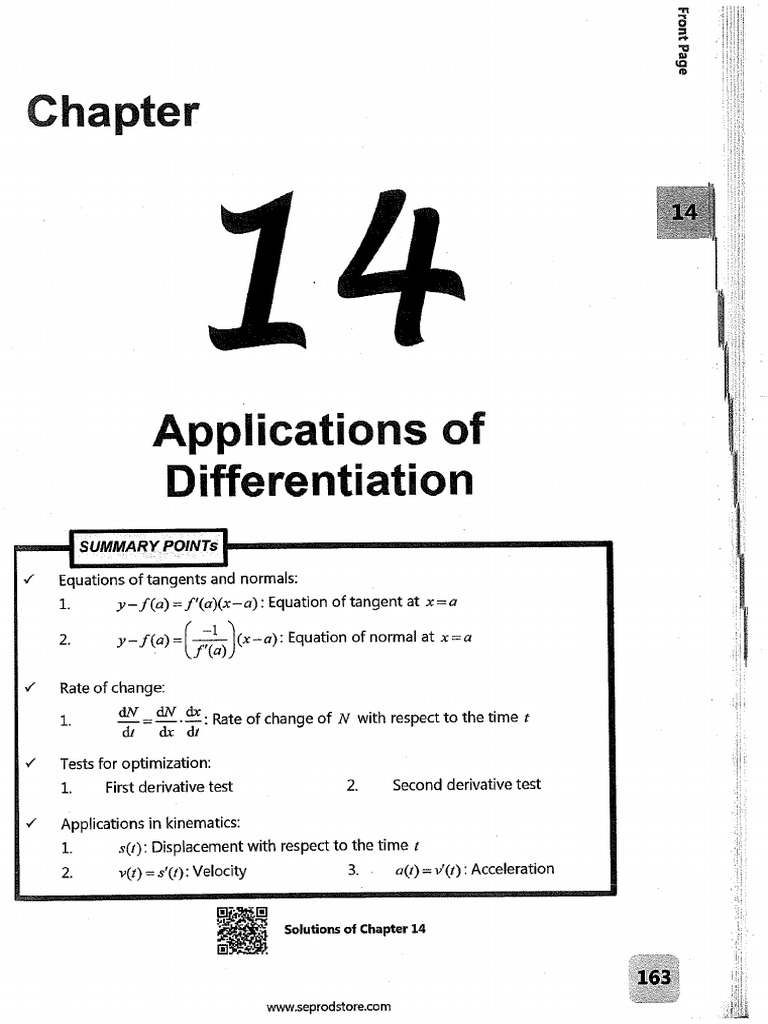 Differentiation Application Revision | PDF