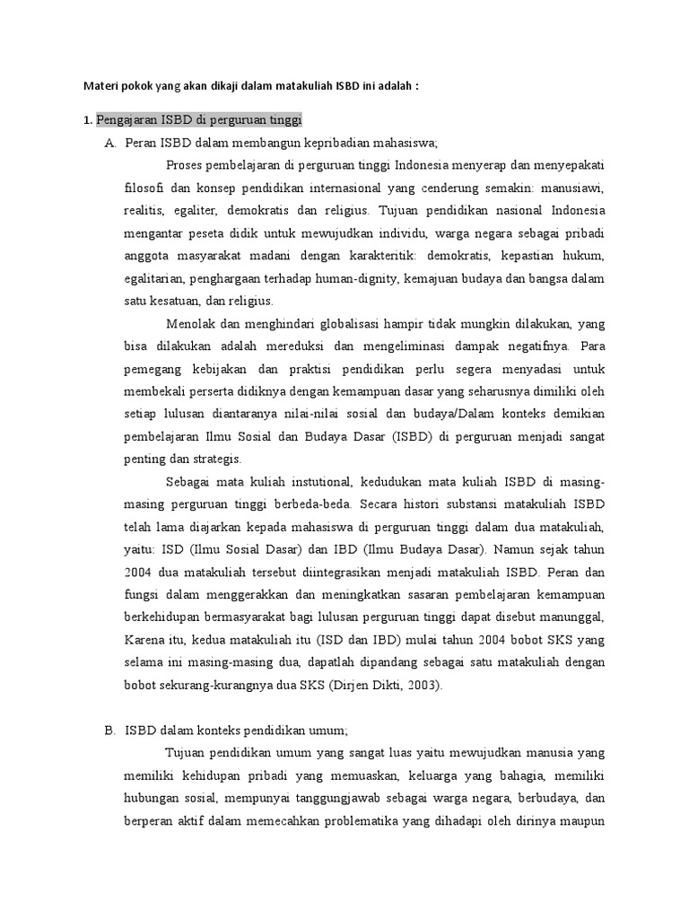 Rangkuman Materi Isbd | PDF
