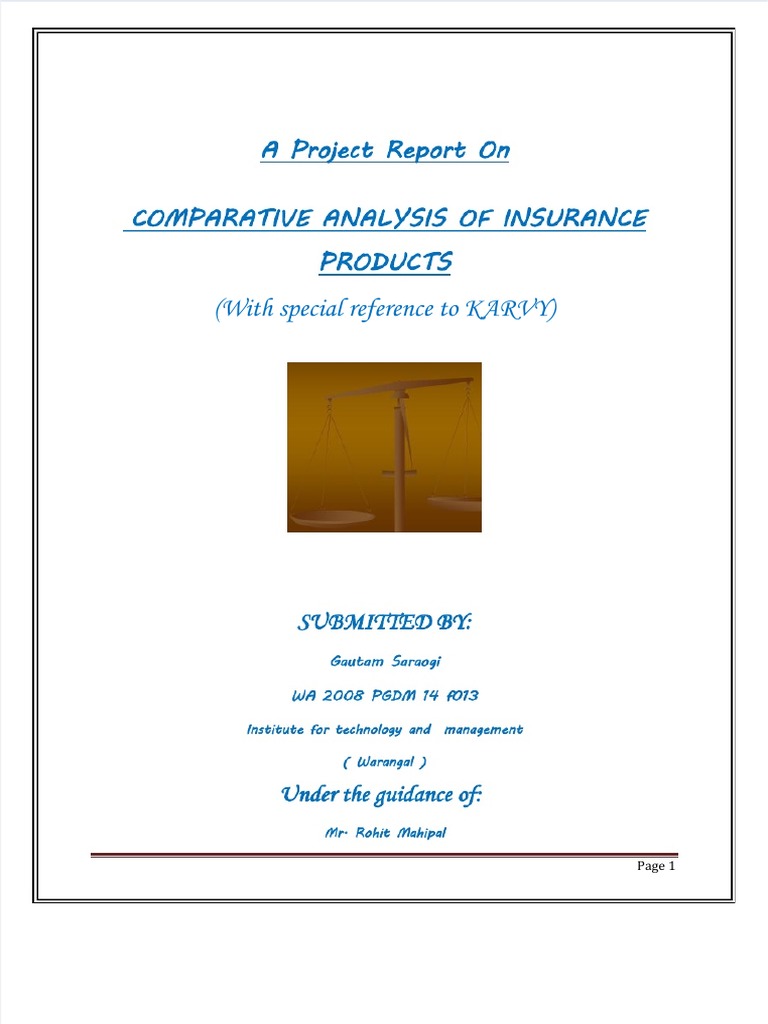 Blackbook Project On Comparative Analysis of Different Insurance ...