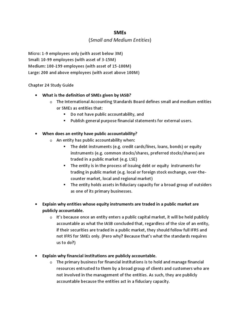SMEs | PDF | International Financial Reporting Standards | Balance Sheet