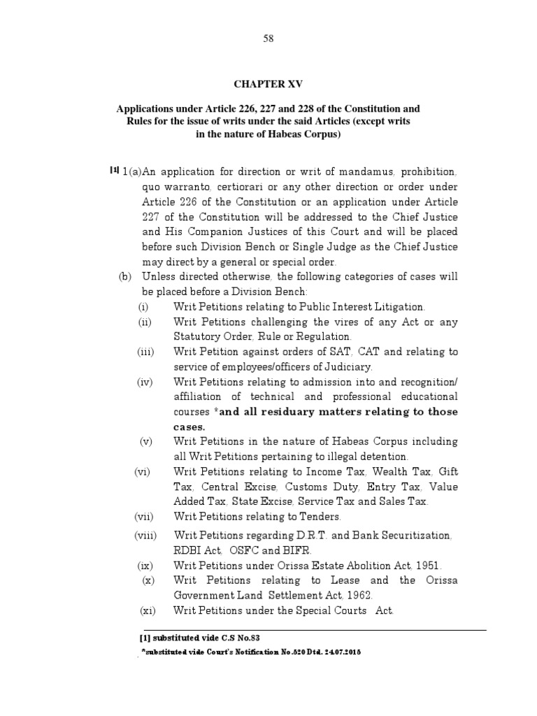 Delhi High Court Rules | PDF | Writ | Habeas Corpus