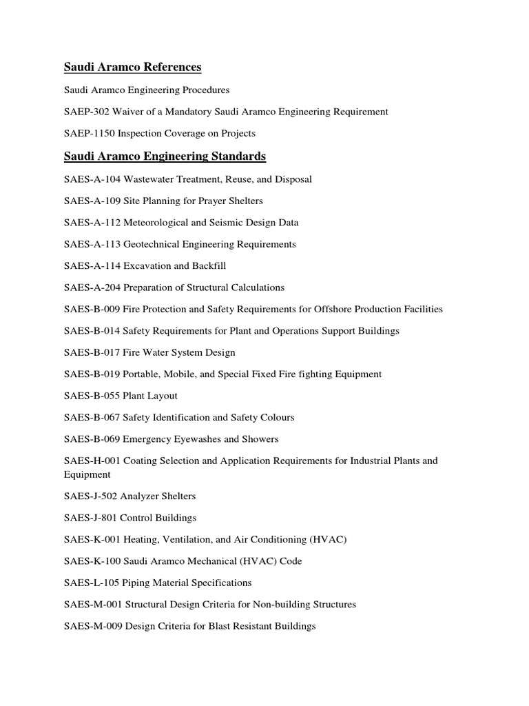Saudi Aramco References PDF | PDF | Concrete | Precast Concrete
