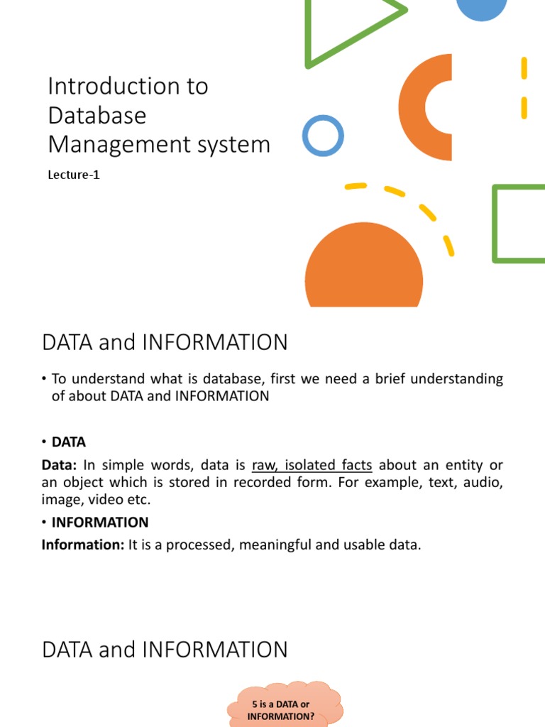 An Introduction to Database Management Systems and Their Components | PDF | Databases ...