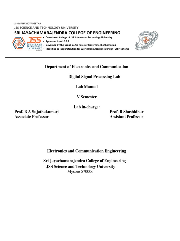 DSP Lab Manual 2021 22 | PDF | Discrete Fourier Transform | Low Pass Filter