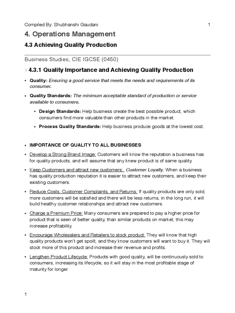 4 3 Achieving Quality Production | PDF