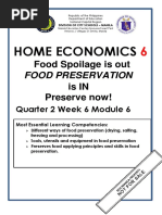 TLE HE Grade 6 Q1 | PDF | Food Preservation | Foods