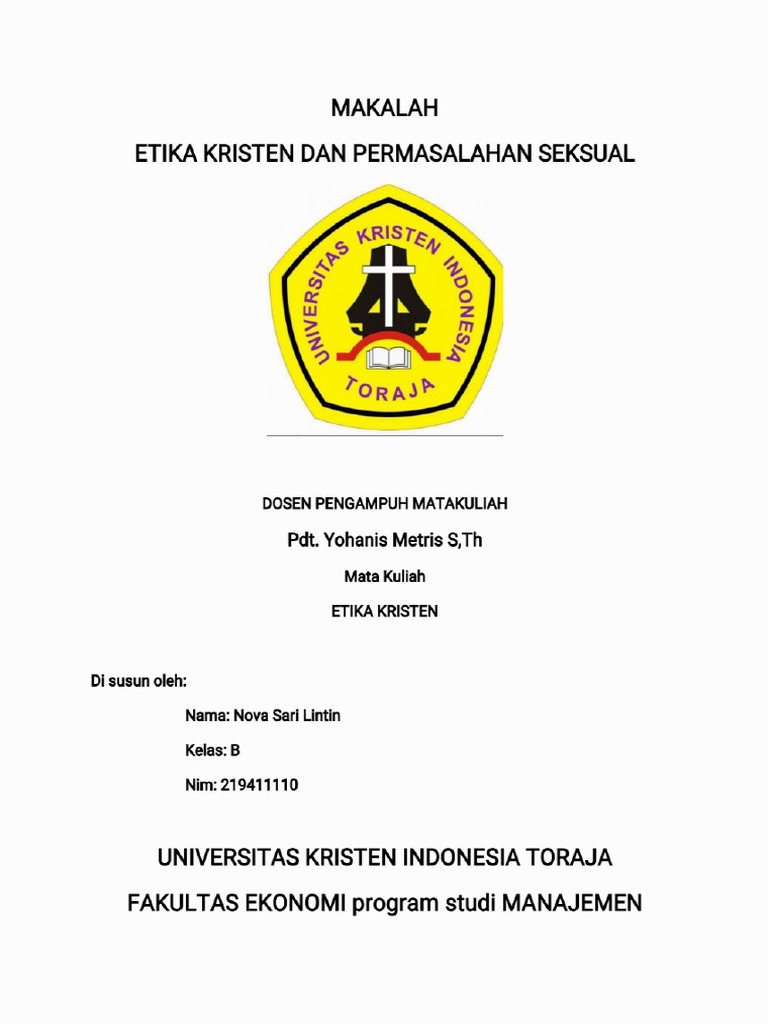 Makalah Etika Kristen 8 | PDF