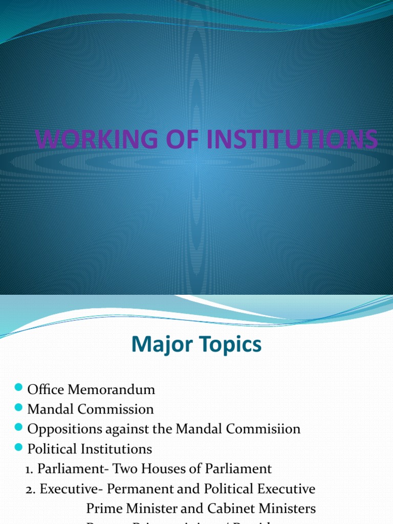 Working of Institutions | Download Free PDF | Governance | Public Sphere