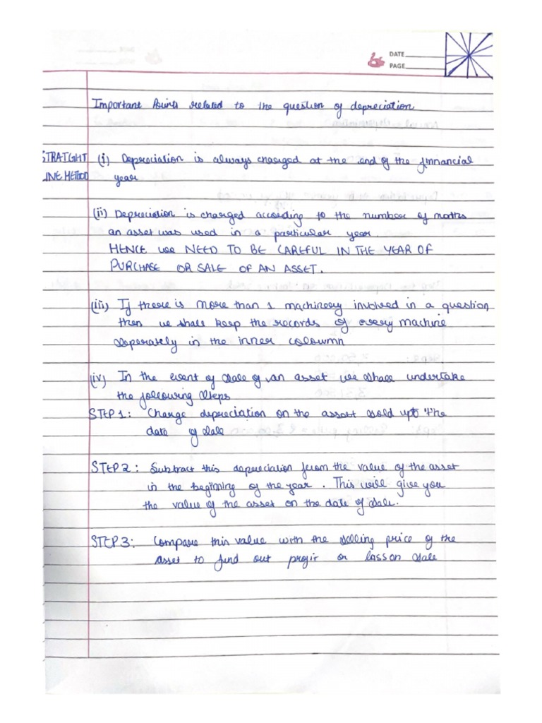 Depreciation Class 11 Accounts Notes | PDF