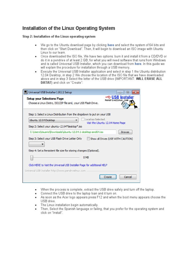 Installation of The Linux Operating System | PDF | Installation (Computer Programs) | Usb Flash ...