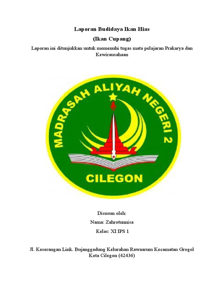 Laporan Budidaya Ikan Hias Nida XI IPS 1 | PDF