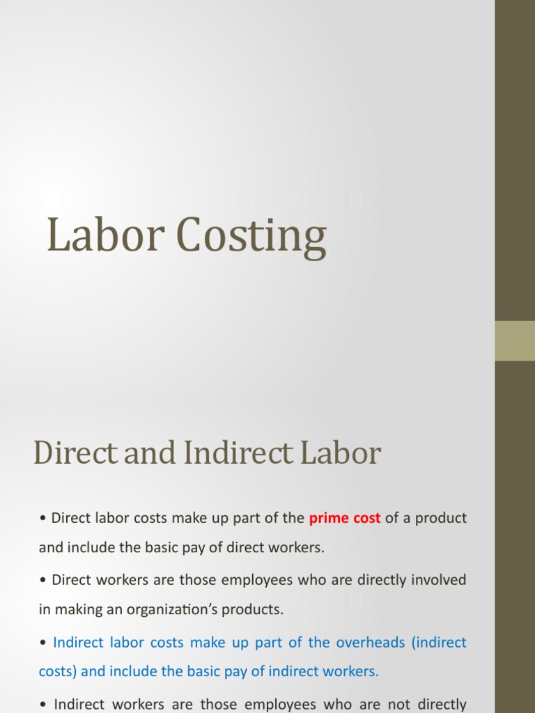 Labor Costing Pdf