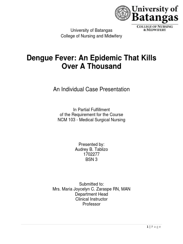 Dengue Fever Case Pre Word | PDF | Granulocyte | Blood Cell
