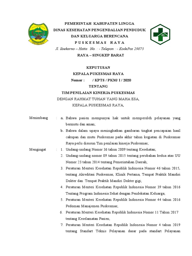 SK Tim PKP 2020 | PDF