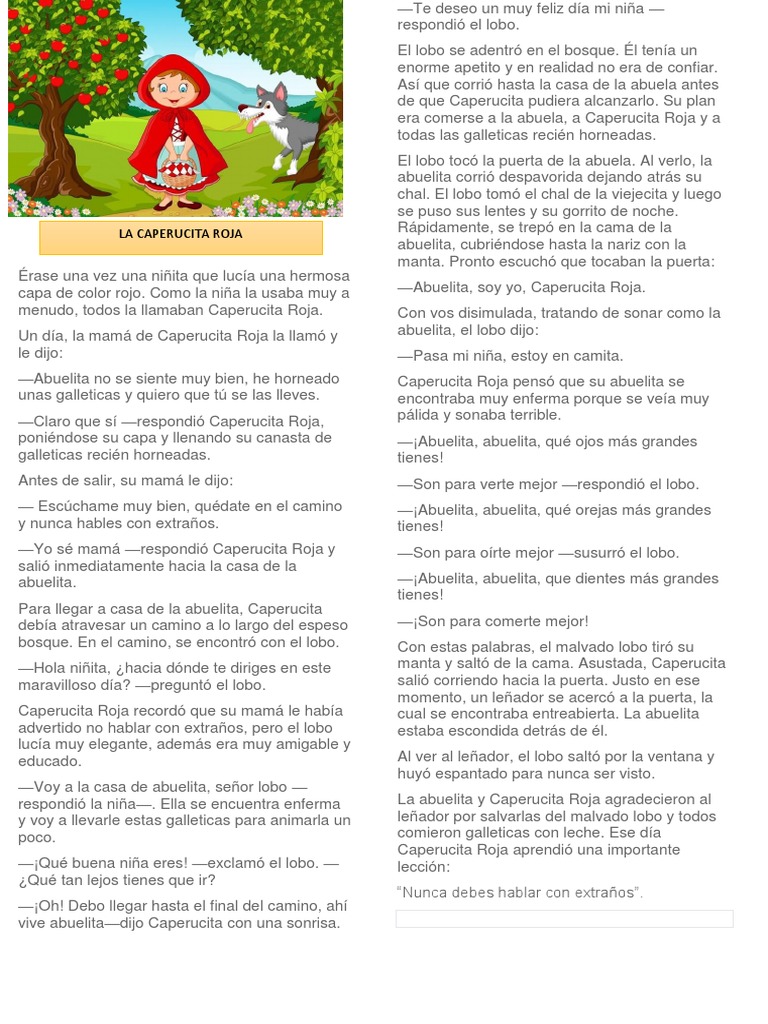 La mamá de Caperucita Roja | PDF | Caperucita Roja