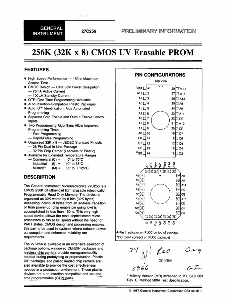 27C256 GeneralSemiconductorInc | PDF