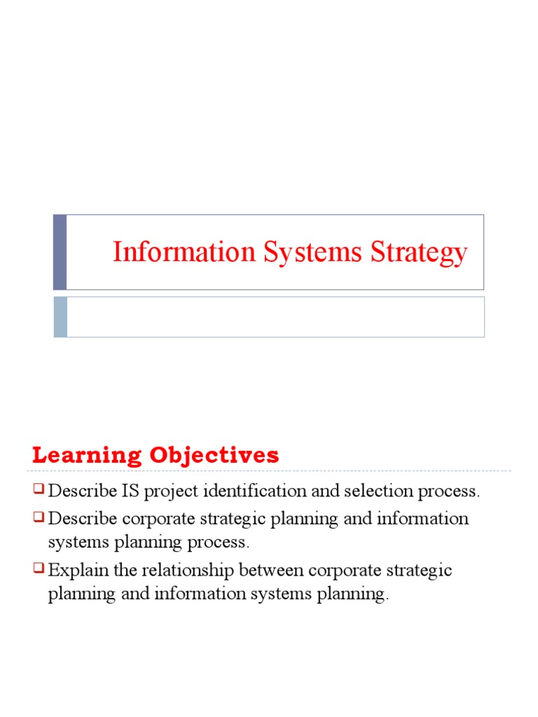 Lecture 2-Identifying and Selecting System Development Projects | PDF | Marketing | Strategic ...