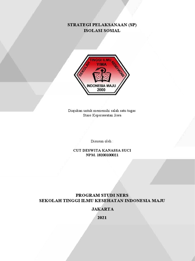 SP Isolasi Sosial - SP 1-4 | PDF