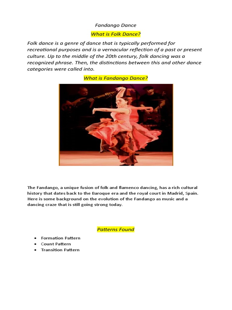 Folk Dance (Fandango) | PDF | Dances | Performing Arts