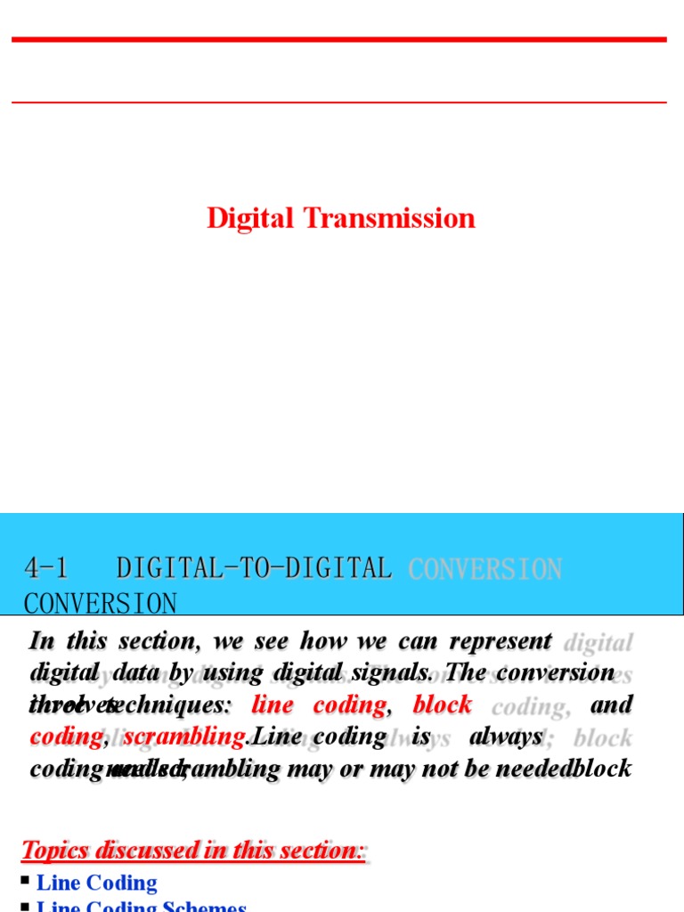 LINE CODING | PDF | Bit Rate | Electronics