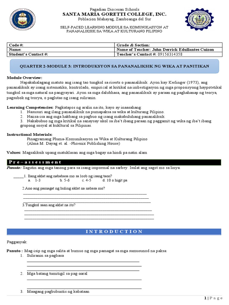 FINAL KOMUNIKASYON Q2 Module3 | PDF