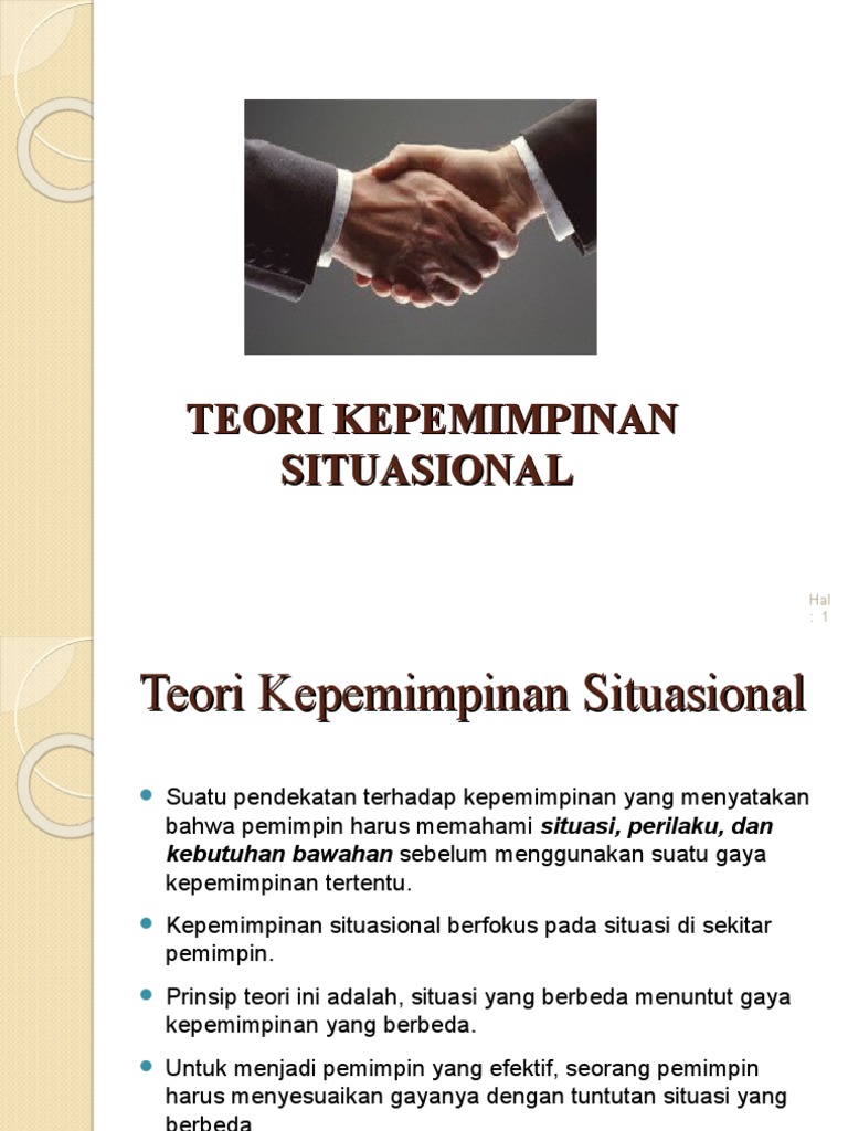 Topik 3 Teori Kepemimpinan Situasional | PDF Topik 3 Teori Kepemimpinan Situasional | PDF