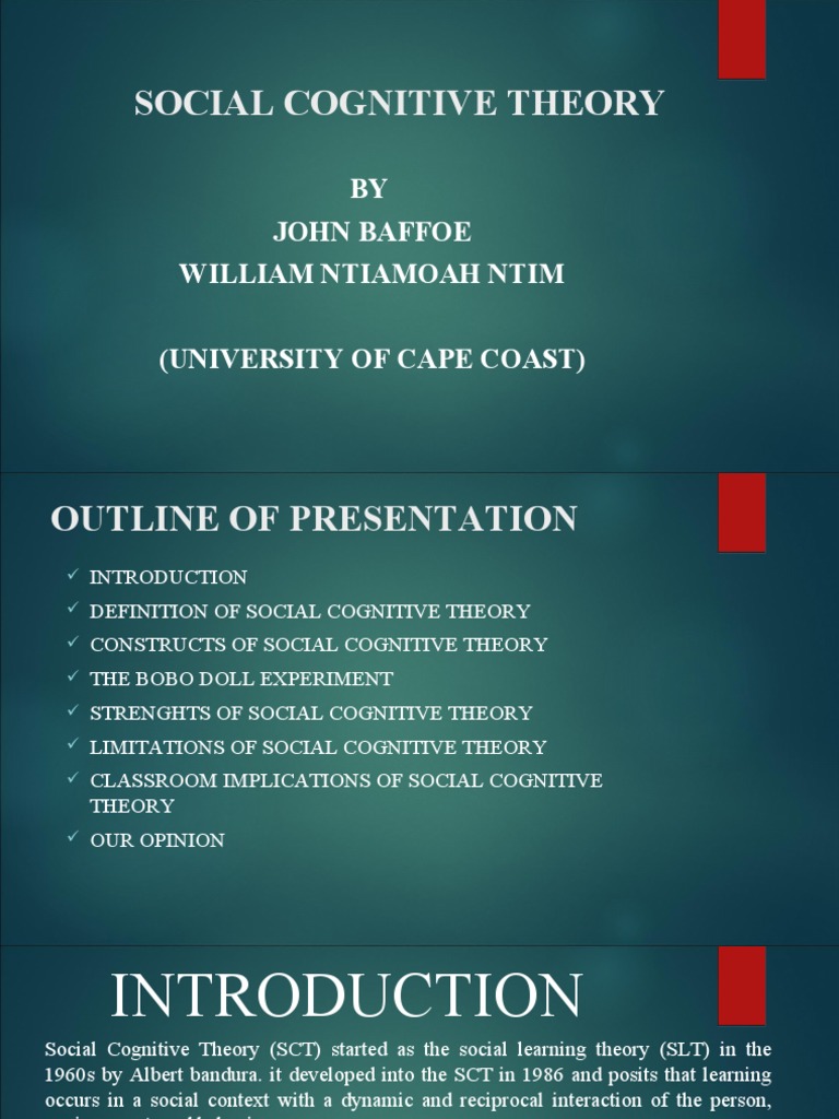 Social Cognitive Theory | PDF | Self Efficacy | Behavior