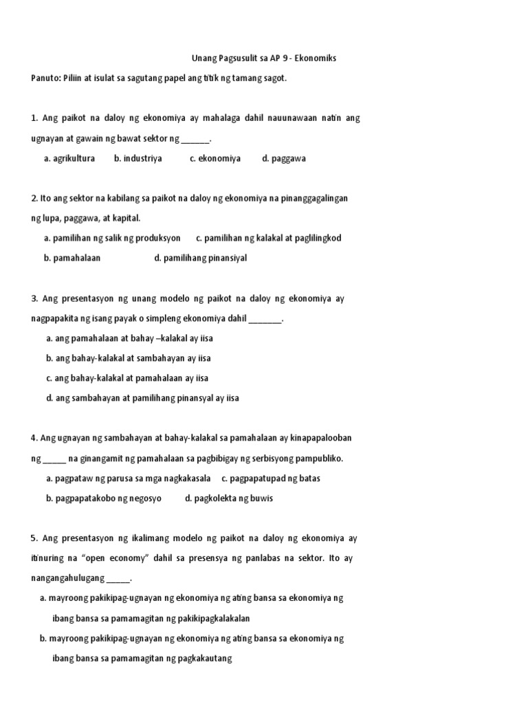 Q1 Exam - AP 9 | PDF