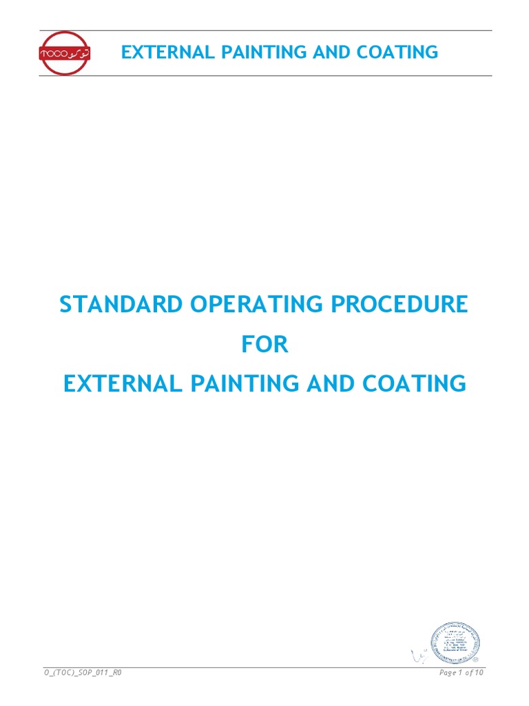 SOP for External Painting Procedures | PDF | Paint | Pipe (Fluid ...
